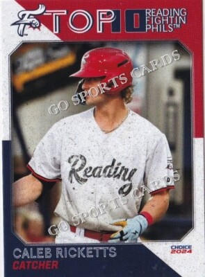 2024 Reading Fightin Phils Top 10 2nd Caleb Ricketts RC Rookie Phillies ...