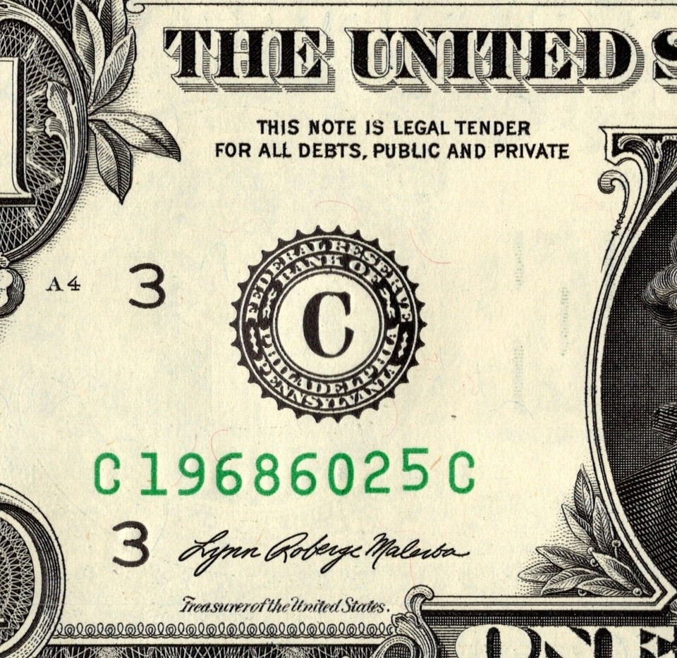 June 25 1968 Birthday note Fancy Serial Number One Dollar bill ...