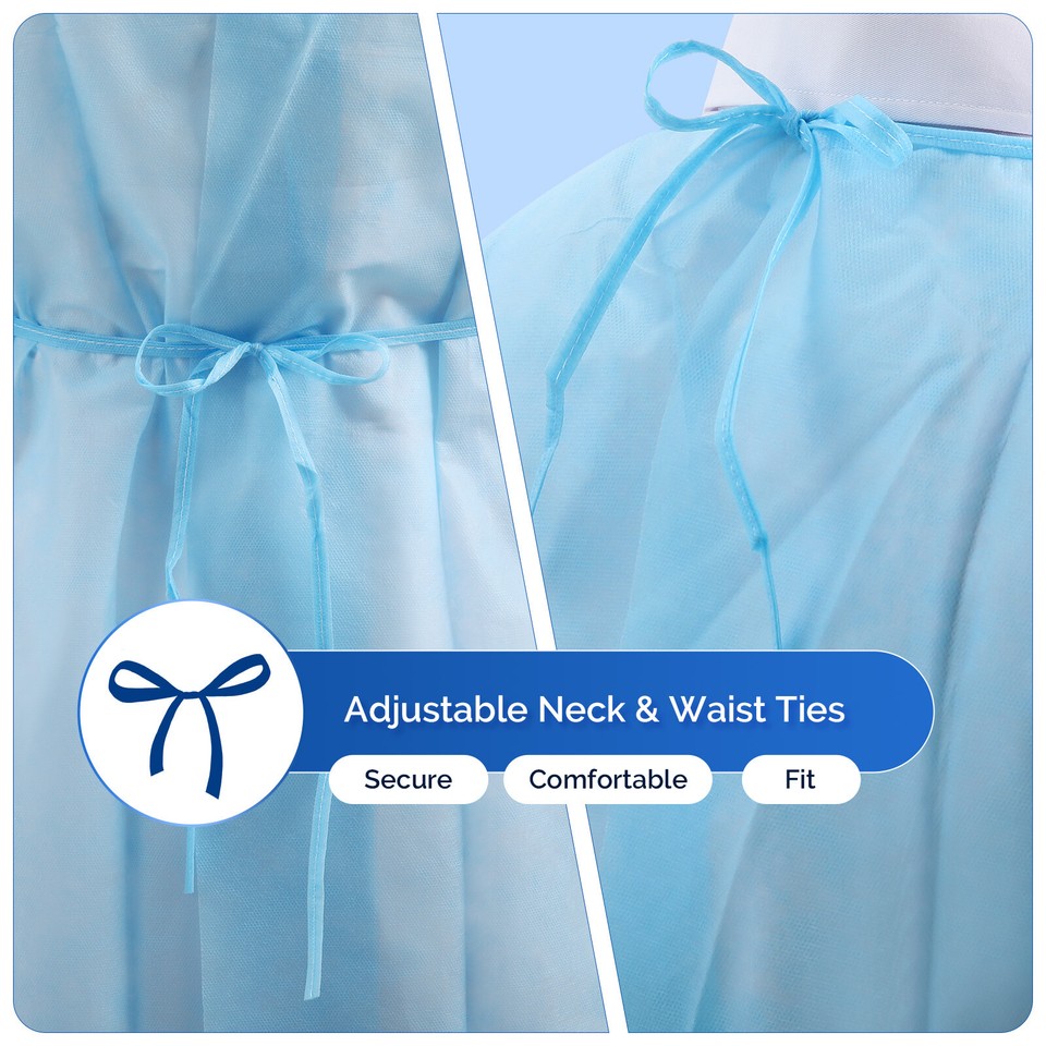 JMU Disposable Isolation Gowns PP Medical Gowns with Knitted Cuffs- 10 ...