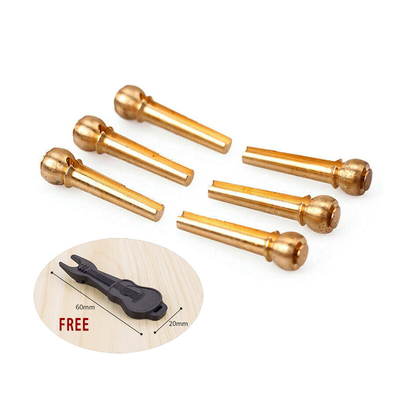 6Pack Acoustic Guitar Brass Bridge Pins Cone String Dot Solid Nail w ...