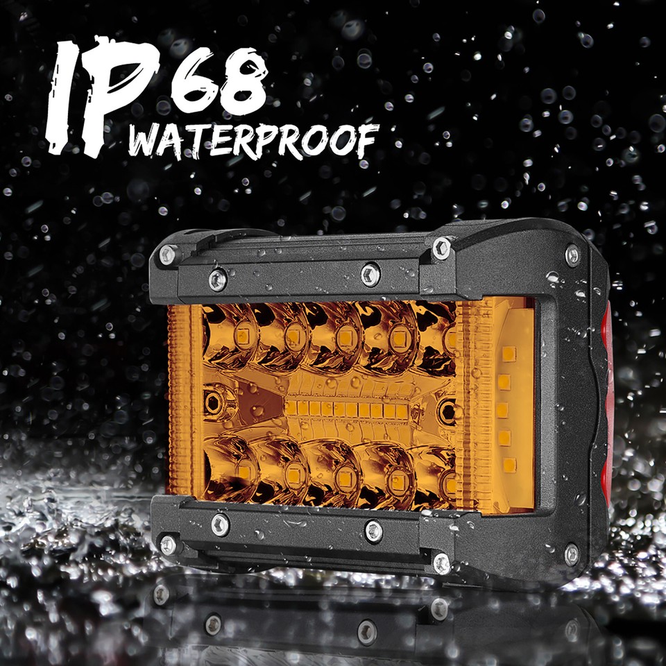 2x 4" 300W LED Cube Work Light Bar 3-Row Spot Pods Off Road Driving Fog ...