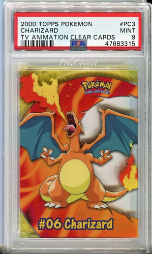 PSA 9 MINT Pokemon Charizard Topps Clear Card PC3 2000 TV Animation | eBay