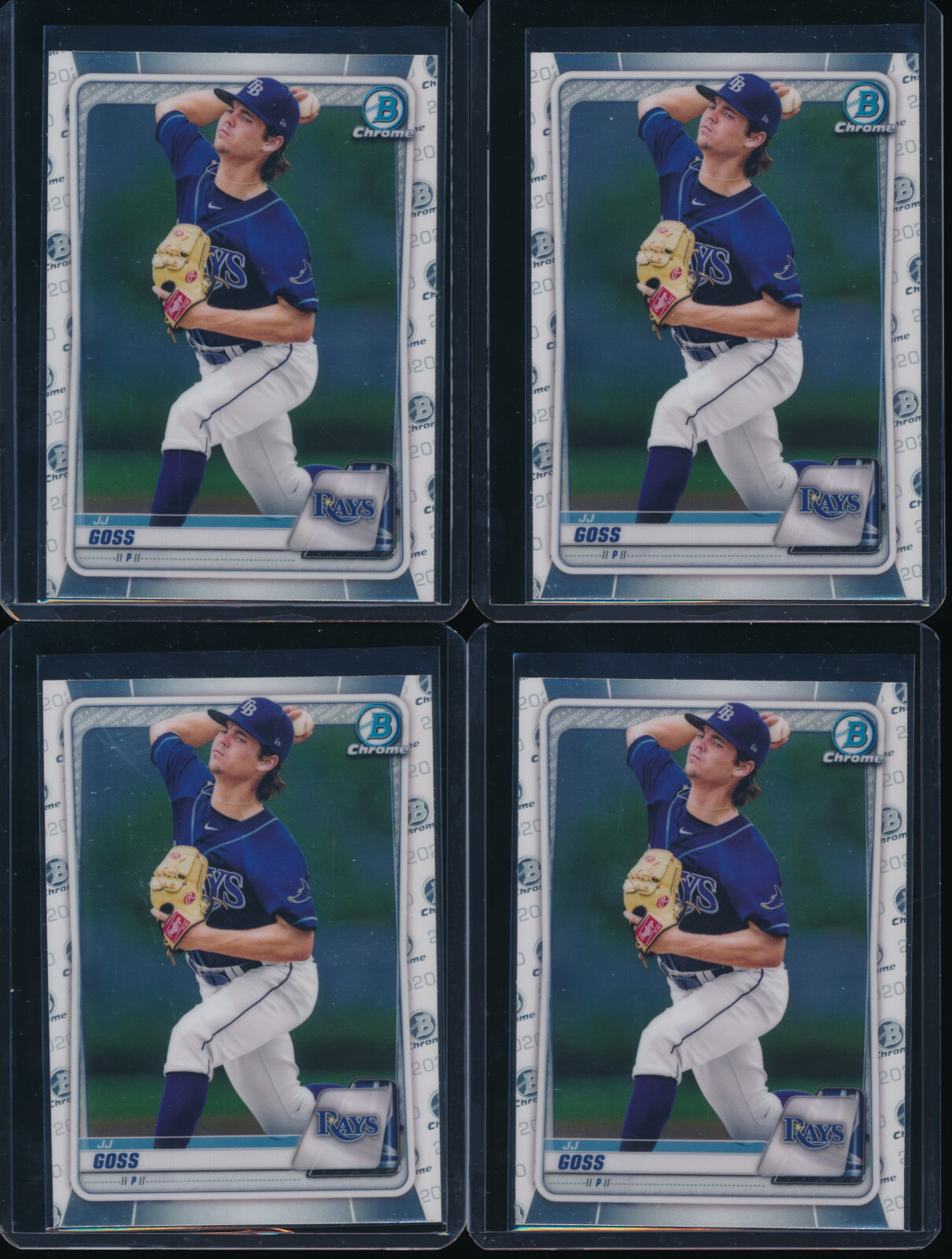 Lot of (4) JJ GOSS 2020 Bowman Chrome Draft TAMPA BAY RAYS Rookie Card ...