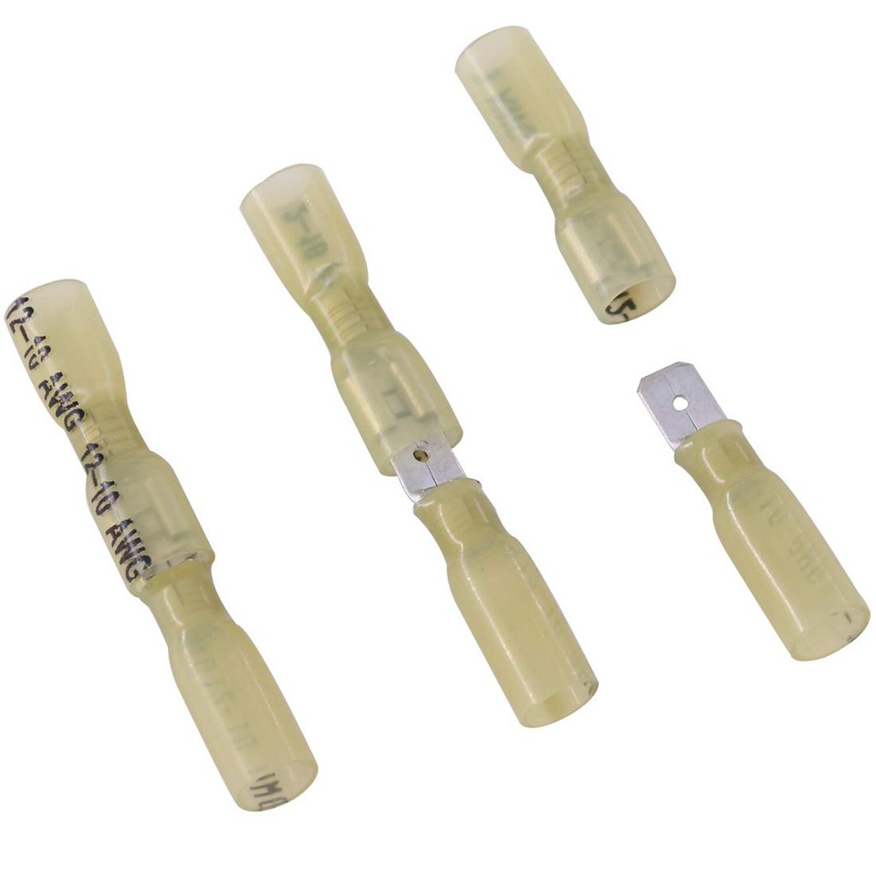 220 Waterproof Heat Shrink Wire Spade Connectors Crimp Terminals Solder ...