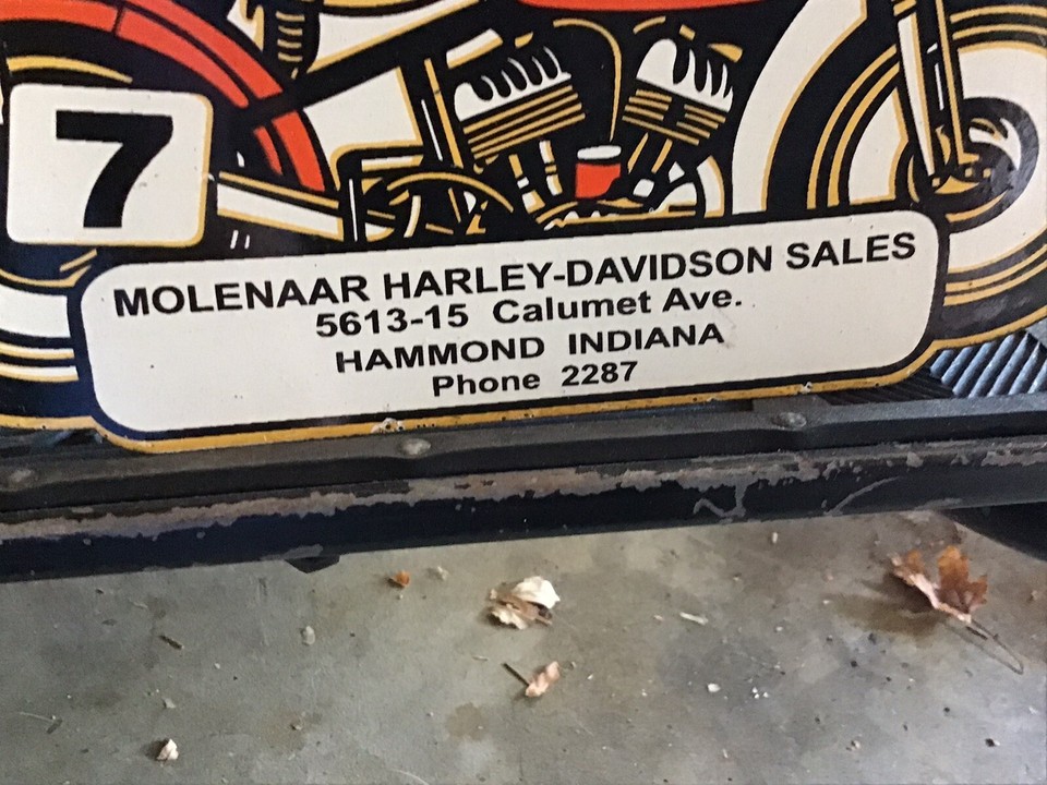 VINTAGE PORCELAIN 1950s HARRY MOLENAAR HARLEY-DAVIDSON DEALER SIGN ...