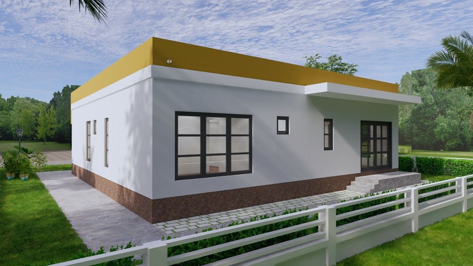 40x40 Feet House Plans 12x12 Meter 2 Beds 2 Bath Terrace Roof PDF (A4 ...