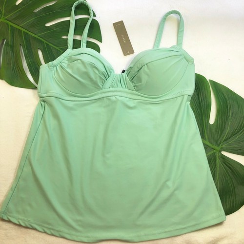 NEW NWT J. Crew Ruched French Swing Tankini Top sz XS mint green SMI # ...