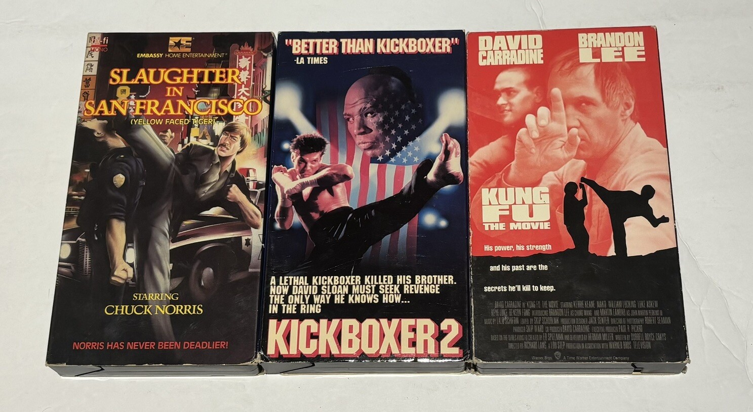 Lot Of 3 VHS Action Martial Arts Chuck Norris Brandon Lee Kickboxer 2 ...