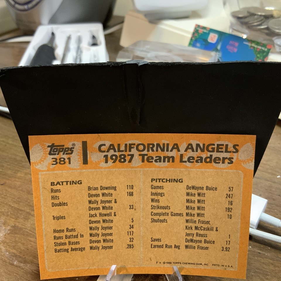 1988 Topps #381 Angels Leaders California Angels Baseball Card | eBay