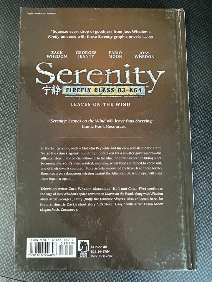 Serenity Volume 4 Leaves on the Wind Dark Horse Hardcover NEW RARE Class 03-K64 | eBay