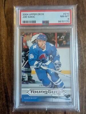 2004-05 UD #210 Joe Sakic Young Guns Legend Nordiques Québec Rookie PSA ...