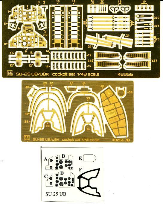 SBS Models 1/48 SUKHOI Su-25 UB/UBK COCKPIT SET Resin & Photo Etch ...