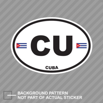 Cuba Oval Sticker Decal Vinyl Cuban Country Code euro CU v1 | eBay