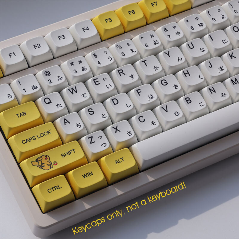 Anime Pikachu Pokémon 124 Keycaps set PBT XDA Dyesub fits MX Mechanical ...