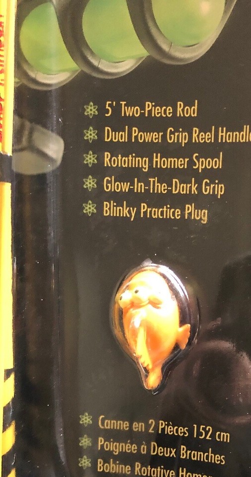 NOS Homer J Simpson Nuclear Fission Combo Fishing Rod RARE- | eBay