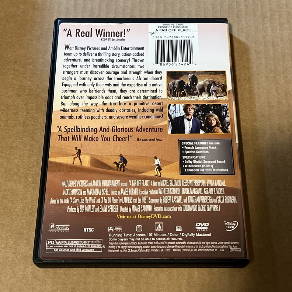 A Far Off Place (DVD, 1993) Reese Witherspoon Ethan Randall Disney RARE ...