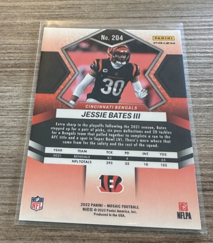 2022 Panini Mosaic Football #204 Jessie Bates GREEN Prizm Card | eBay