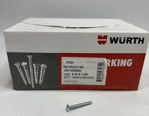 WURTH 47820 Decorative Hardware Screw Truss Head Combo Drive 8-32 x 1 5 ...