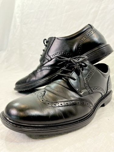 Men’s SafeTStep 11W Slip Resistant Black Wingtip Leather Shoes Upper ...