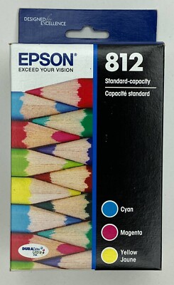 Genuine Epson 812 Cyan,Magenta,Yellow Tri-color Ink Cartridge Exp: 11/ ...
