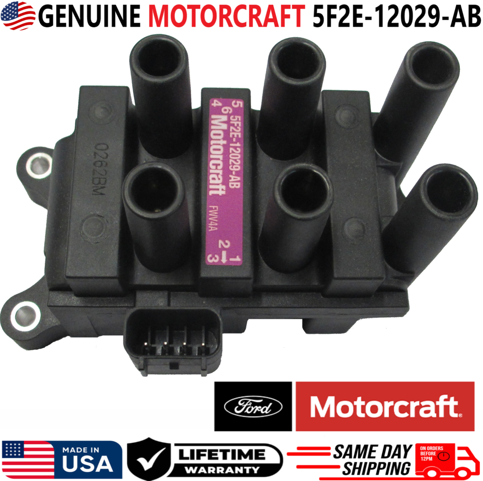 GENUINE MOTORCRAFT Ignition Coil For 2001-2008 Ford Mazda Mercury, 5F2E ...