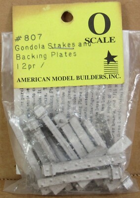 American Model Builders #807 Gondola Stakes & Backing Plates (12pr) G ...
