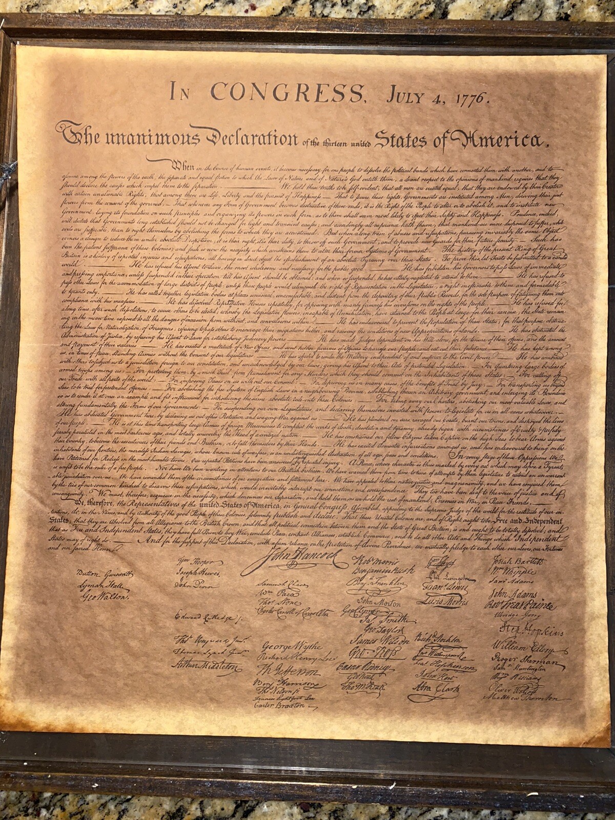 Antique Parchment Declaration Of Independence 15-1/2" x 13-1/2" | eBay