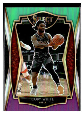2020-21 Panini Select #103 Coby White Green White Purple Prizm Bulls | eBay