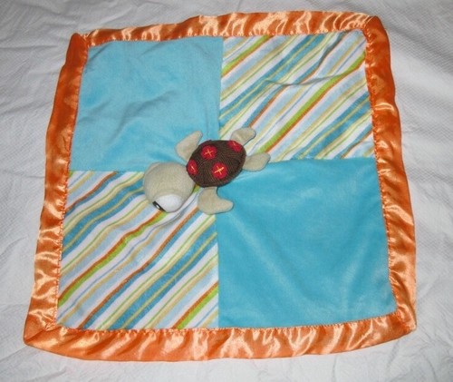 Disney Baby Squirt Turtle Orange Patch Lovey Security Blanket Plush ...