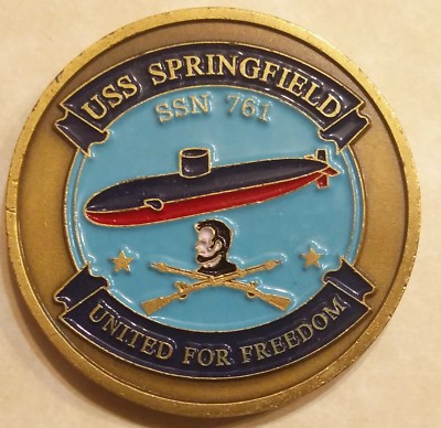 USS Springfield (SSN-761) Submarine/Sub Chiefs Mess Navy Challenge Coin ...