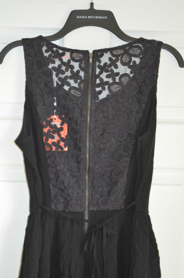 Modcloth Get Your Chic On Black Romper Lace Back Sz. L Moon Collection ...