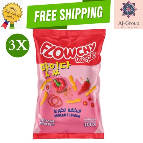 3 Pack X Flowchy Crunchy Puffed Corn Potatoes With Korean Flavor (80 ...