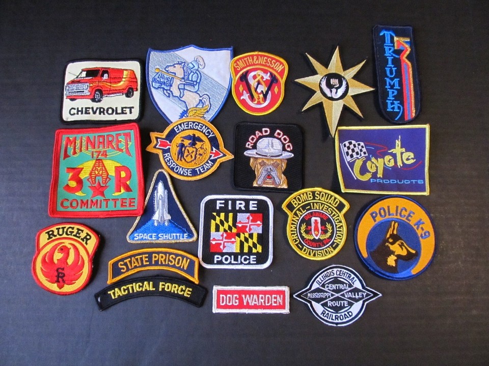 120 Vintage Patches Lot Police firearms k9 Novelty Outdoors Obsolete | eBay
