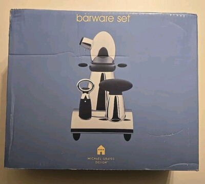 NEW! Michael Graves Designed 6 piece Chrome Bar BarWare Set Target 1999 Vintage! | eBay