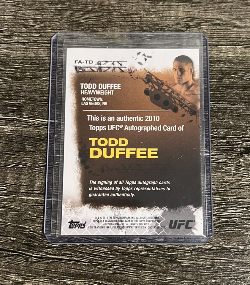 2010 Topps UFC Todd Duffee Rookie Card Autographed FA-TD | eBay