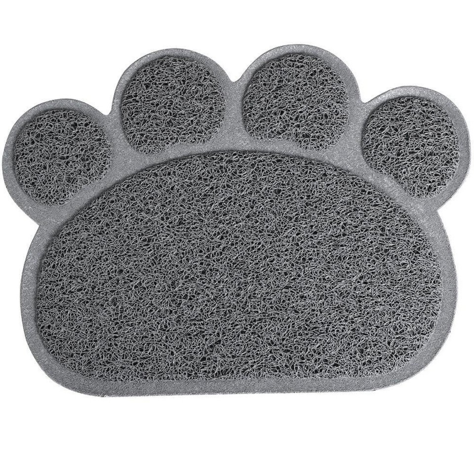 Cat Litter Mat Non-slip Pet Paw Shape Mat Pet Dog Cat Puppy Kitten Dish ...