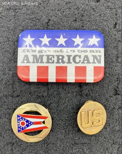 3 USA Themed Pins Valley Forge Flag It's Great To Be An American & US ...