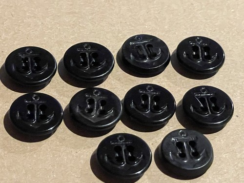 10 Vintage Debossed Naval Anchor US Navy Military Uniform 15mm Black Buttons Lot | eBay