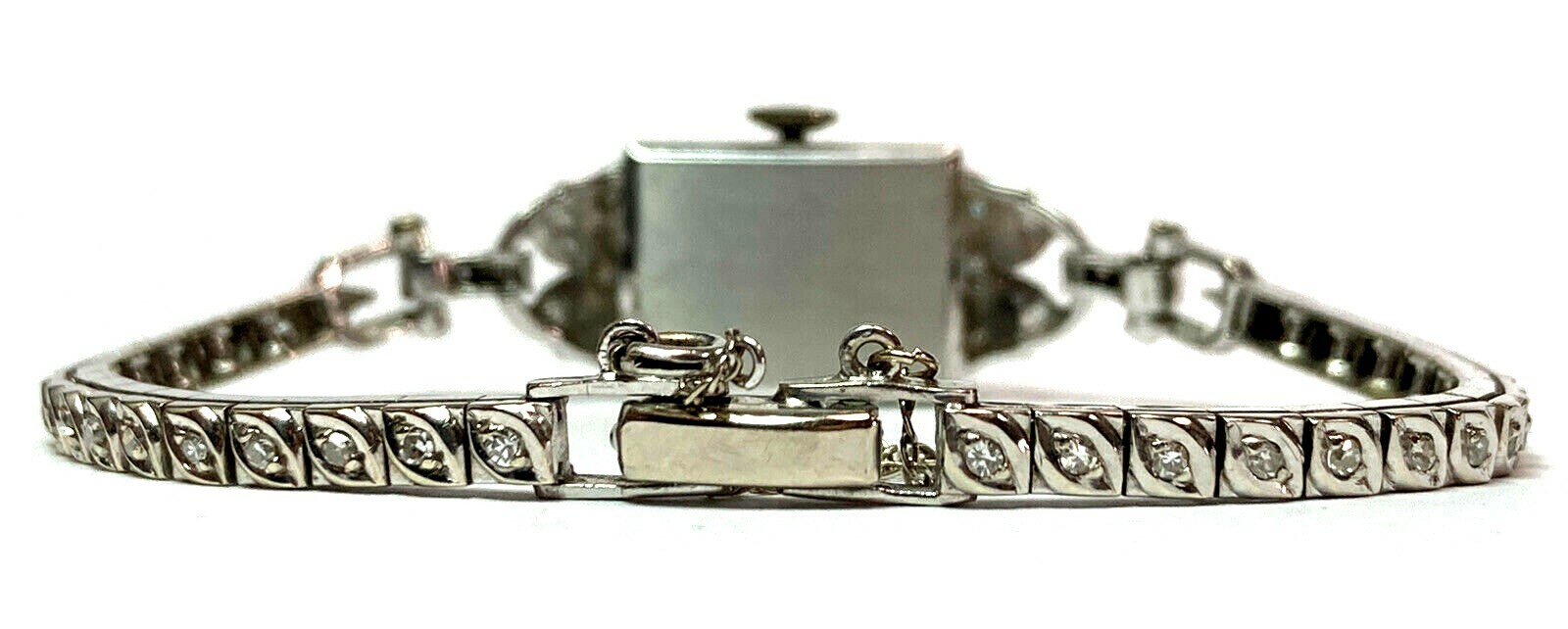 Eloga Solid 14k White Gold Art Deco Ladies Diamond Wrist Watch | eBay