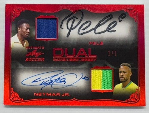 2022 Leaf Ultimate Soccer Pele Neymar Jr Dual Game Used Jersey Relic ...