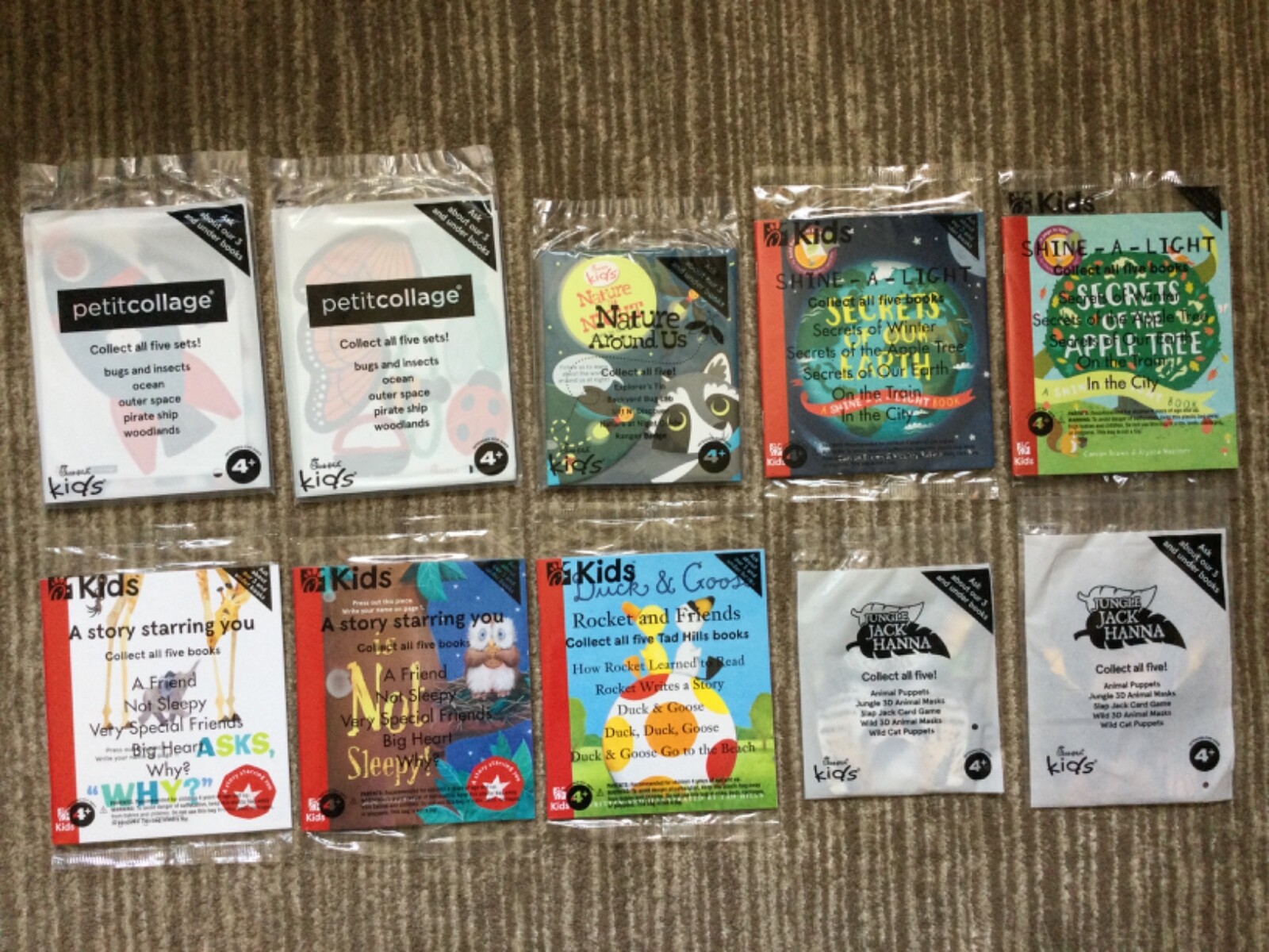 Chick-fil-A LOT 10 Fast Food Meal Toys Booklets Activity Petite Collage ...