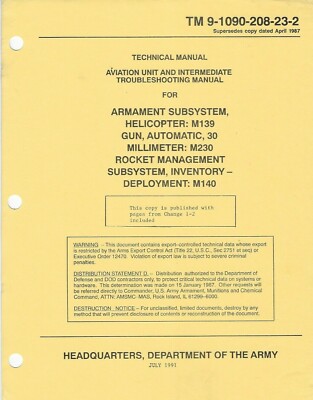 Historical book on Armament Subsystem, Helicopter, 30 mm, M139, Unit ...