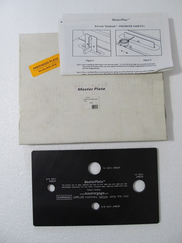 MasterGage MasterPlate Saw Blade Alignment, 1/4" Thick, 6" x 10" Plate | eBay