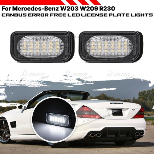 For Mercedes W203 CLK C209 W209 A209 SL R230 White LED License Plate ...