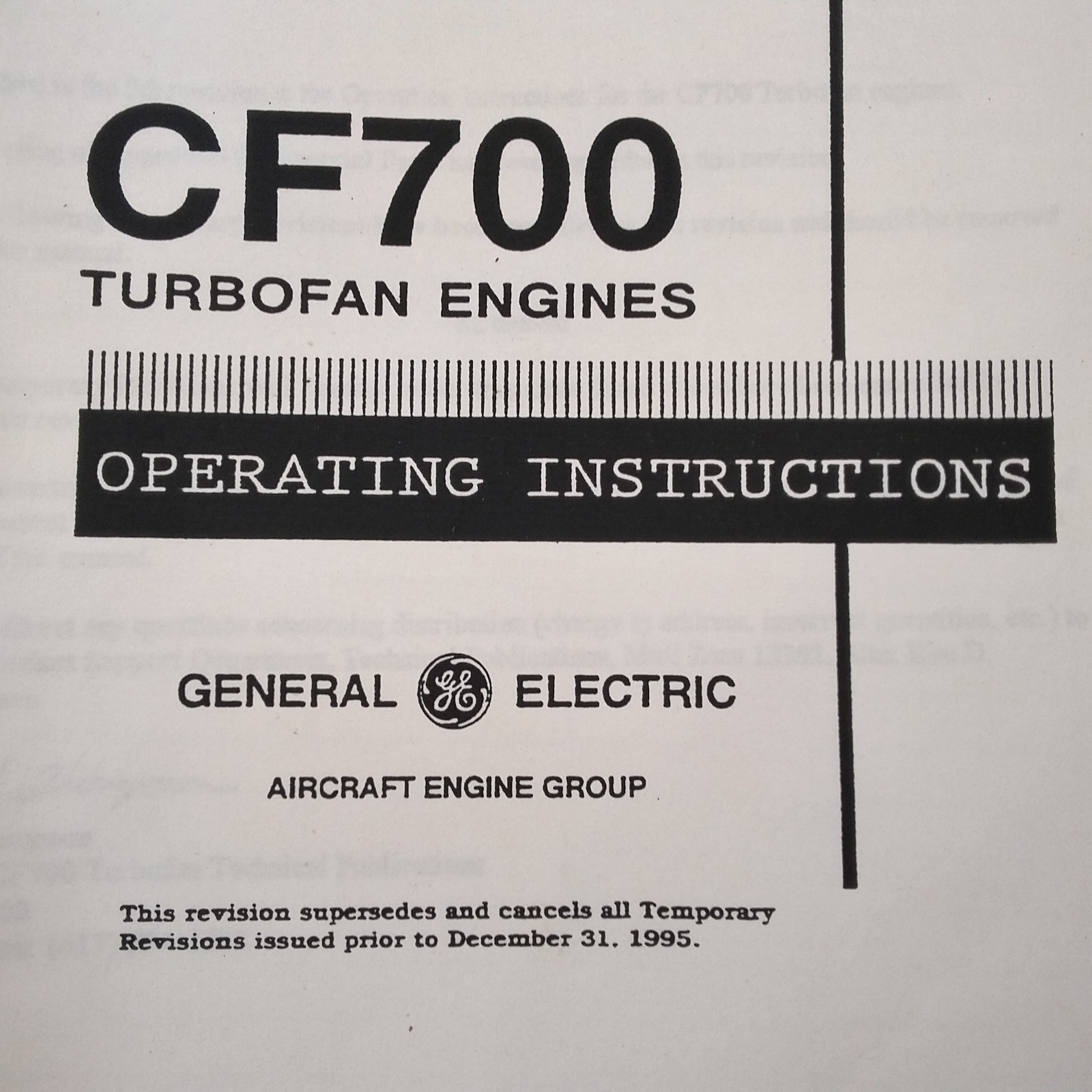 GE Turbofan CF700 Operating Manual | eBay