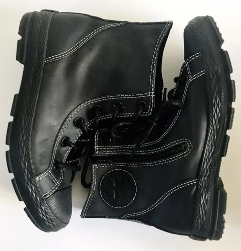 RARE Converse All-Star Black LEATHER High Top Shoes S… - Gem