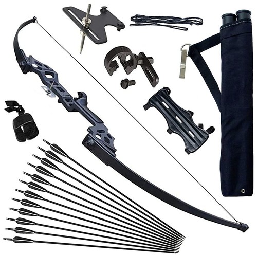 51" Bow and Arrow for Adults Archery Recurve Bow Takedown Straight Bow ...