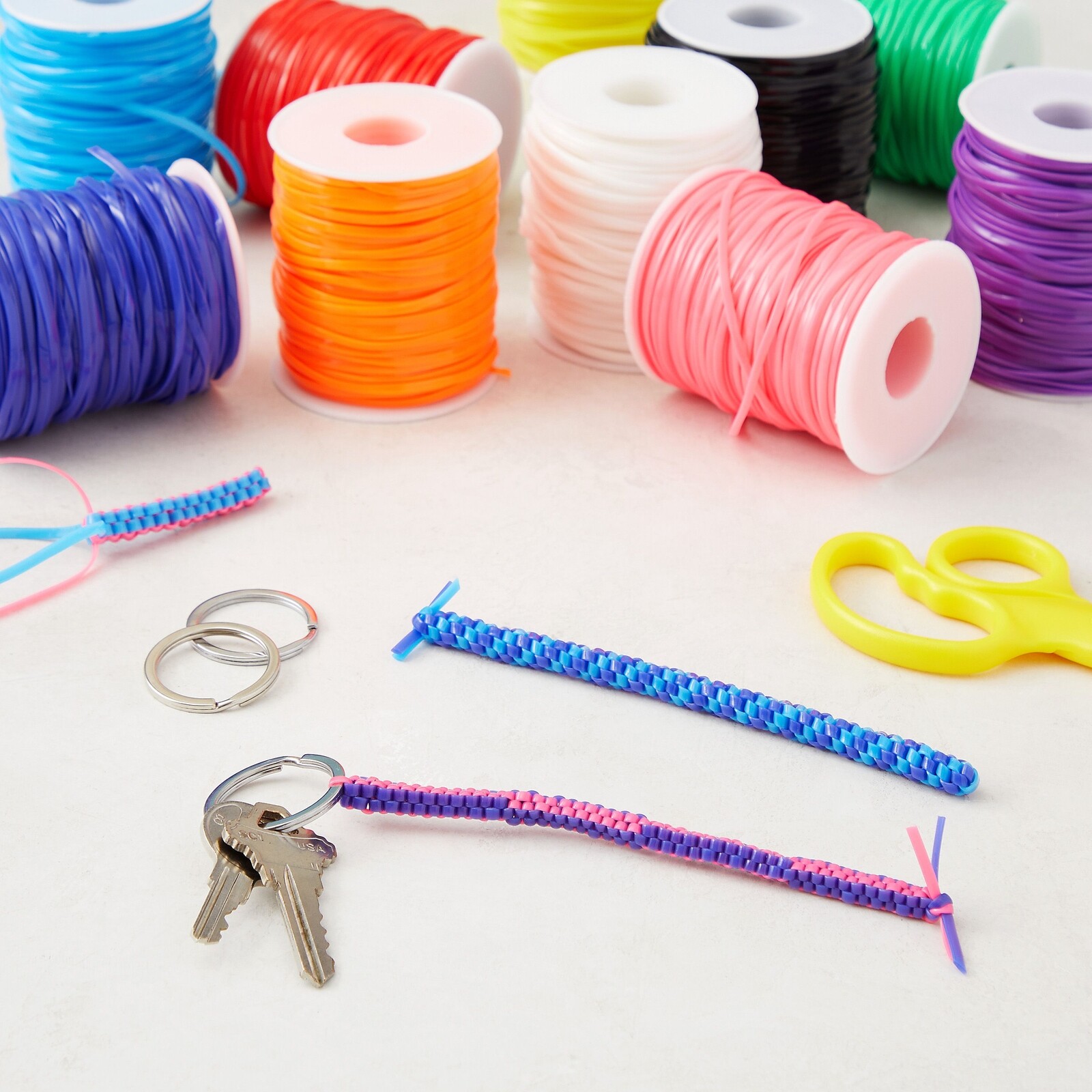 50 Yards Each Plastic Gimp String in 10 Colors for Crafting, 10 Spools ...