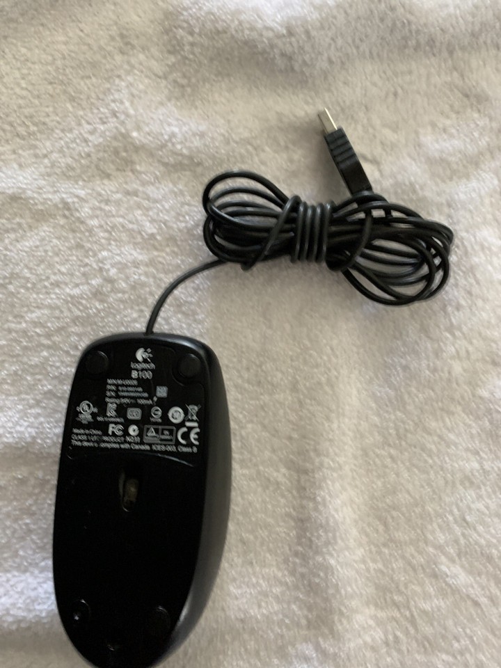 Logitech B100 M-U0026 810-002149 Optical Mouse USB Scrolling 3 Button ...