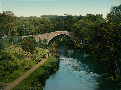 Ayr. Alloway. Auld Brig O’Doon. Vintage photochrome, England ...